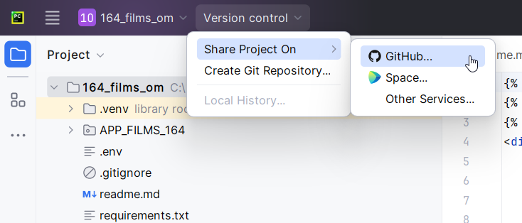 3. PyCharm et Git — Documentation mod164 2025_02_26